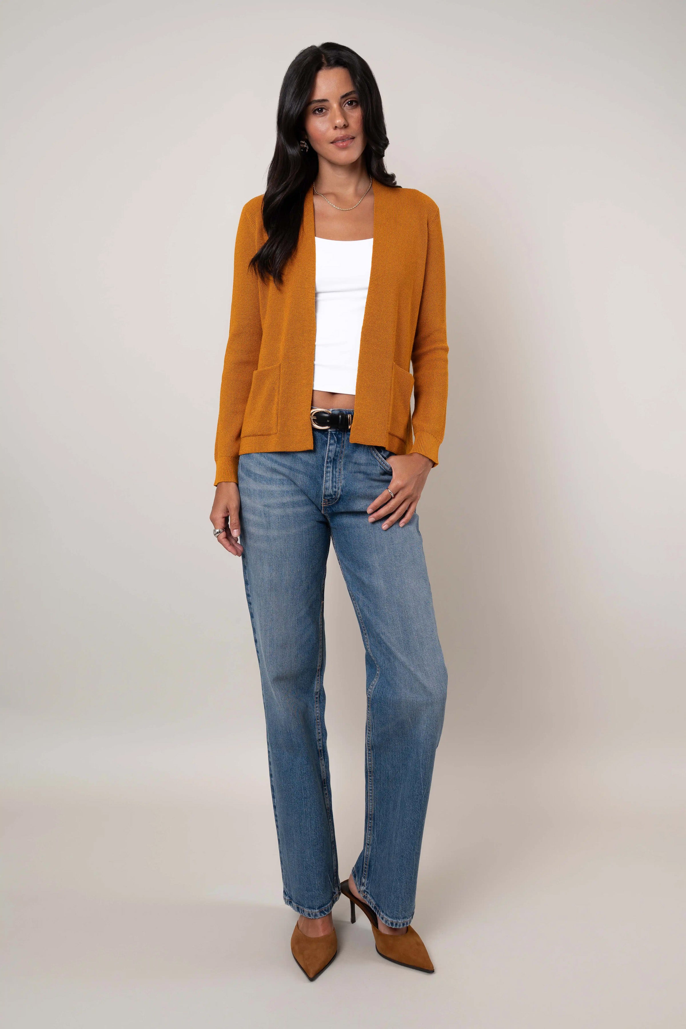 Cyrus - The Waffle Stitch Open Cardigan